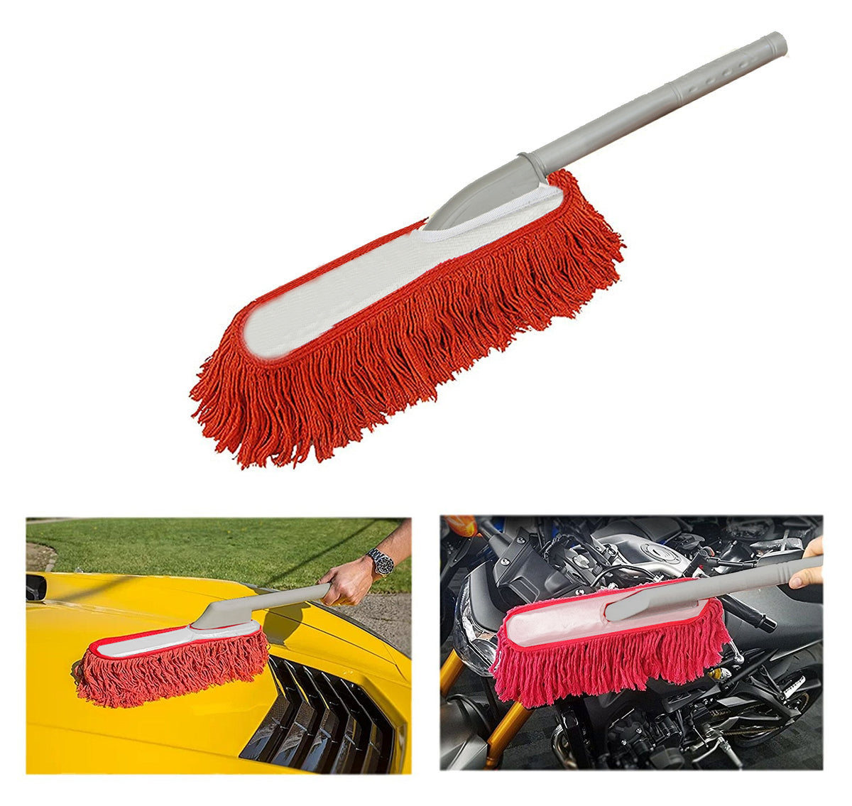 Miracle Car Duster Soft Cotton with Wax Infused Fibres Clean Brush ...