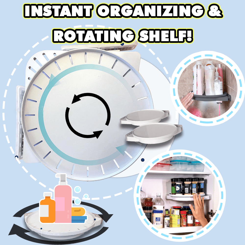 Instant Organizing Spinning 360 Degrees Grip-on Corner Shelf Kitchen S ...